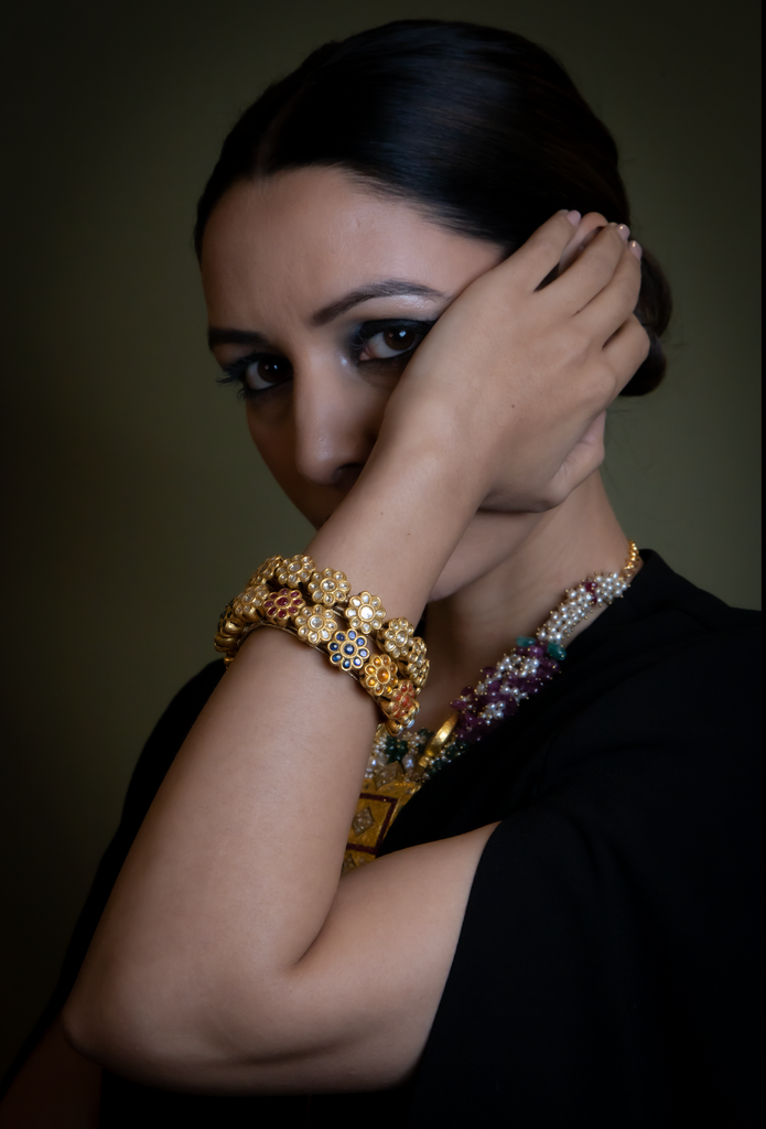 Polki and Gold Paunchi Bracelet – divvyaabhasinstore